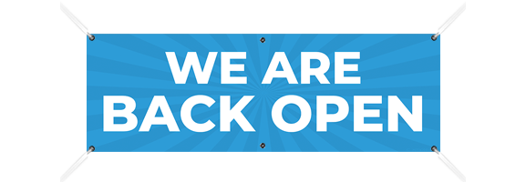 We are open banner templates - Vinyl Banner Printing