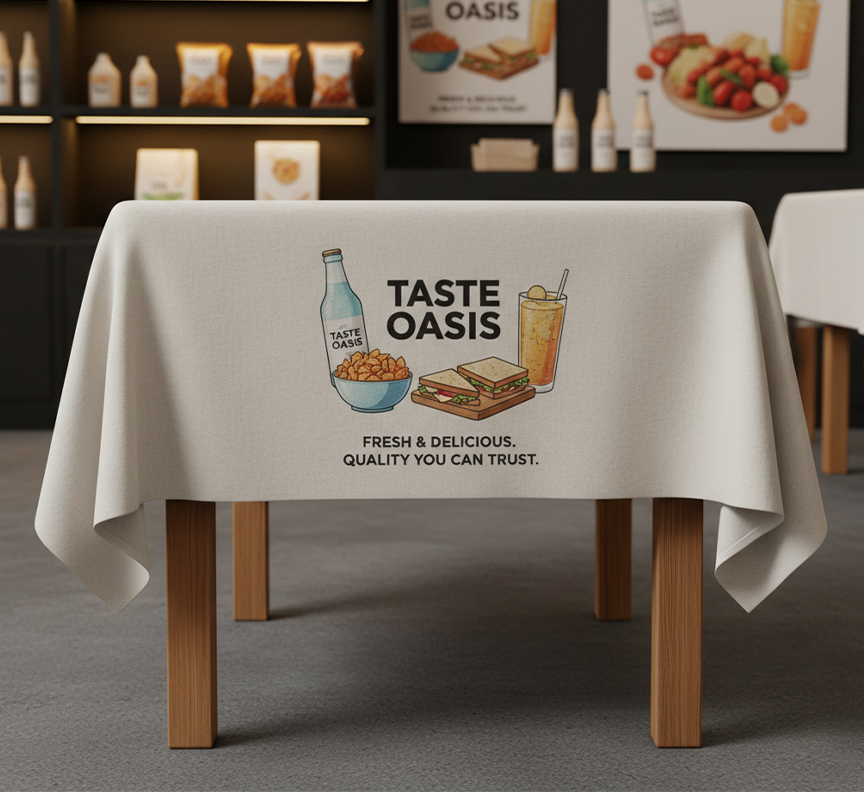 Custom Printed Tablecloths & Table Covers - Vinyl Banner Printing
