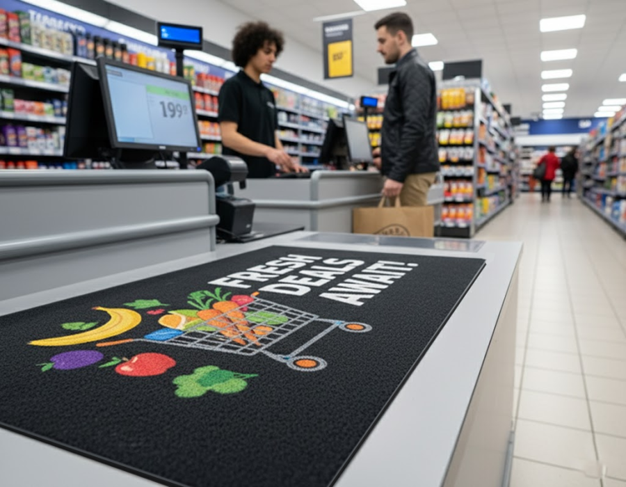 Custom Retail POS Carpet Mats - Vinyl Banner Printing