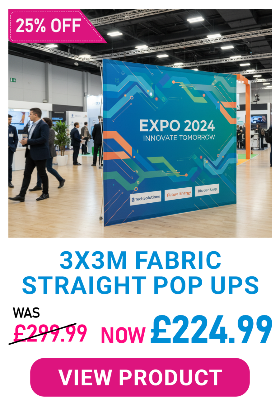 3x3m Fabric Straight Exhibition Pop Up Stands - Vinyl Banner Printing